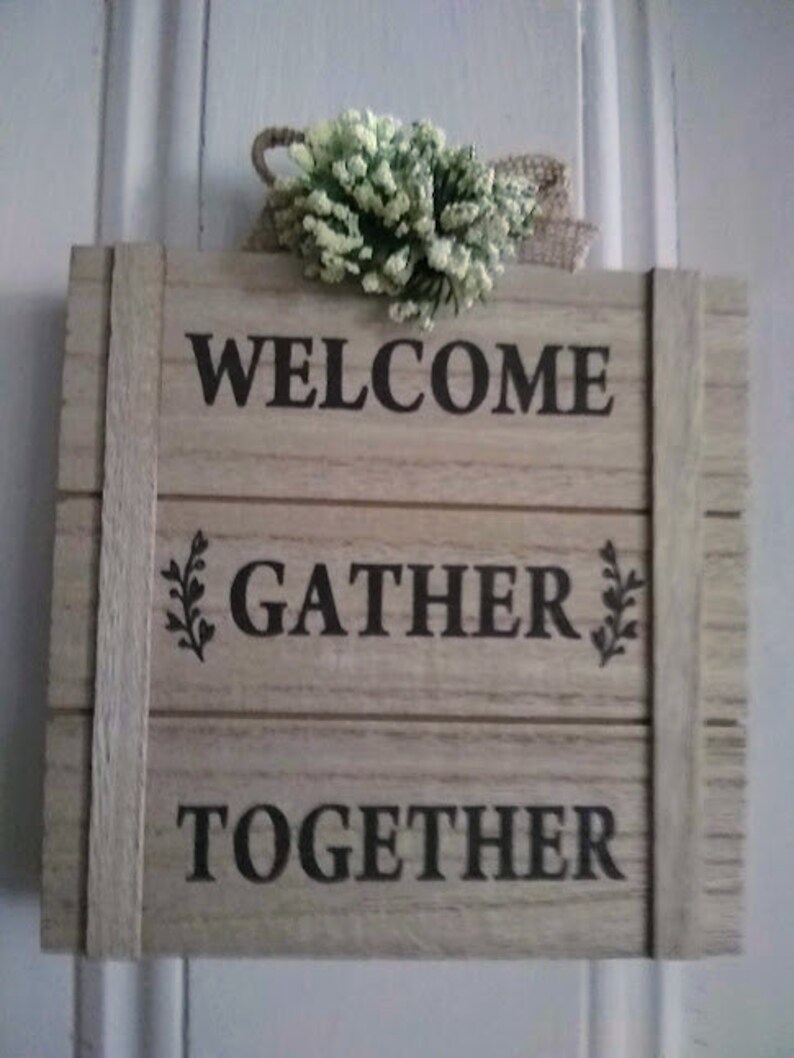 Floral Welcome Sign Farmhouse Decor/welcome Sign/ Rustic Decor ...