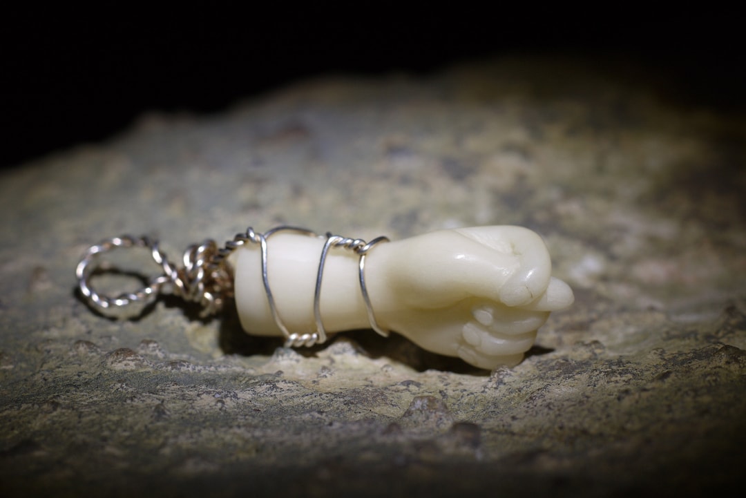 Mano Figa Amulet Fico Bone Carving Silver Wire Pendant Talisman of ...