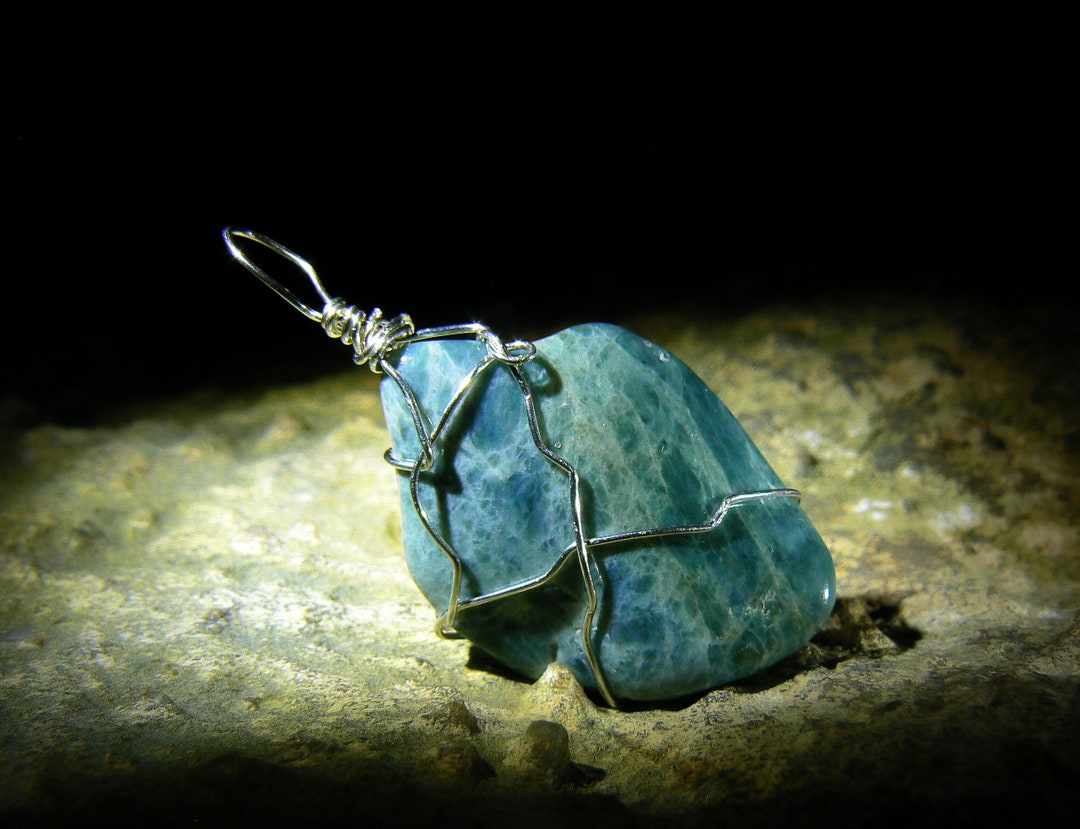 Dianite Siberian Blue Jade Silver Talisman Pendant, Heal Your Anxiety ...