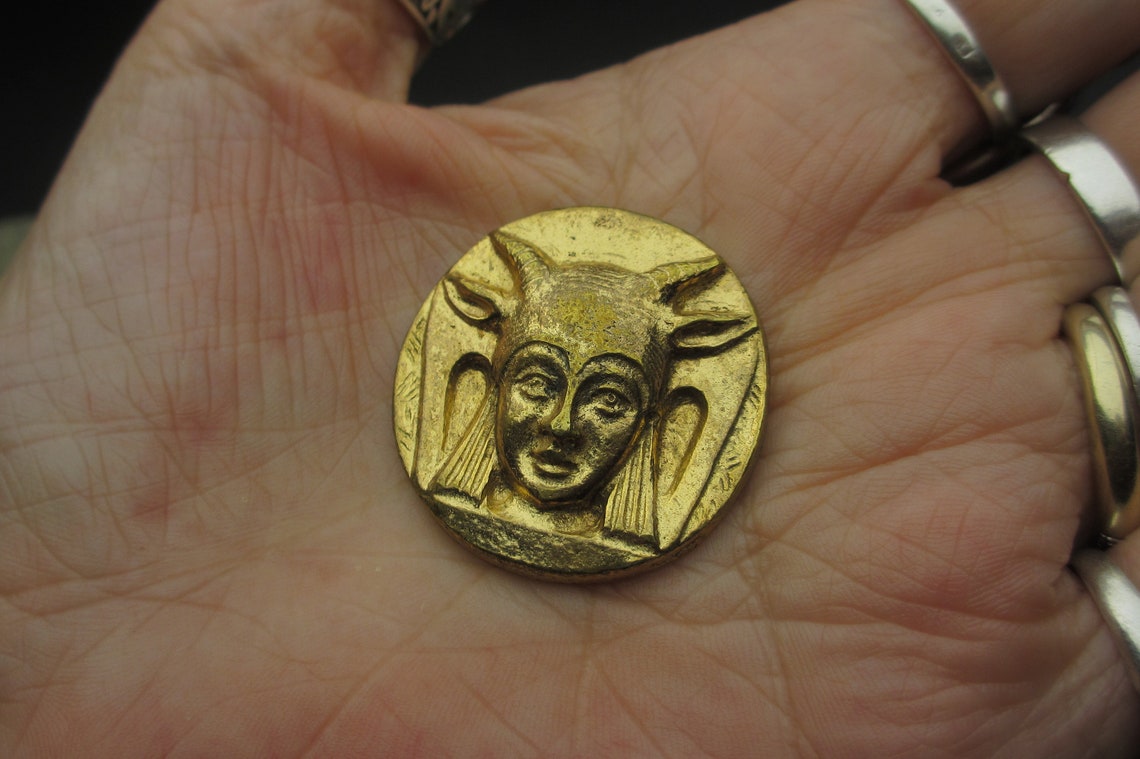 Amulet of Baphomet Antique Gold Button 3D Image 'astral - Etsy
