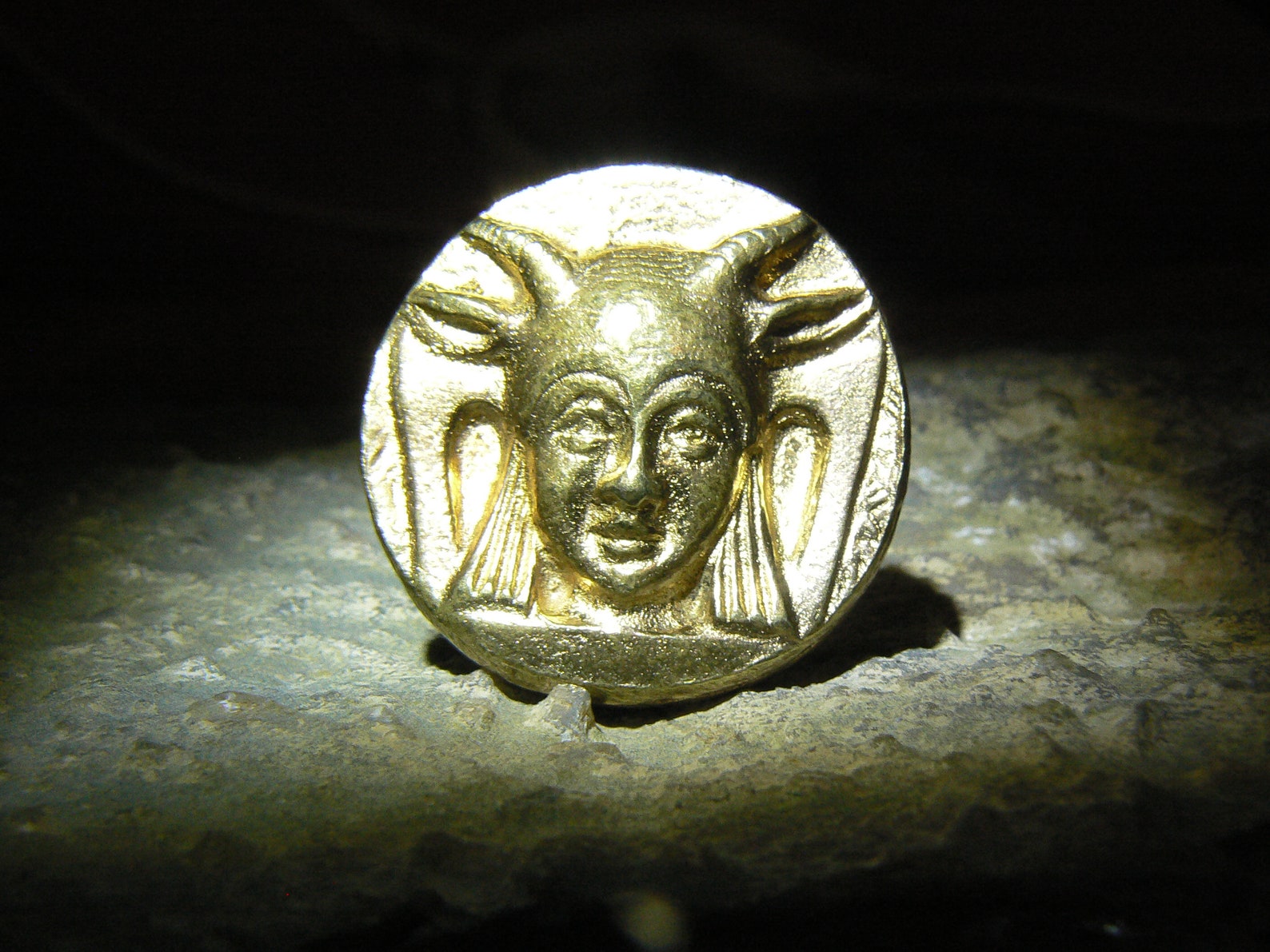Amulet of Baphomet Antique Gold Button 3D Image 'astral - Etsy