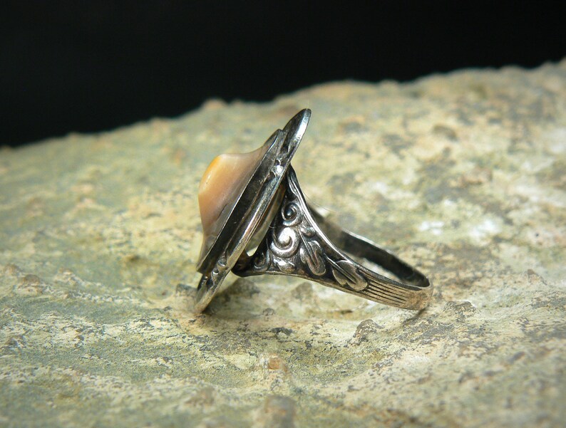 Wild Conch Blister Pearl Antique Sterling Ring 1890s Art - Etsy