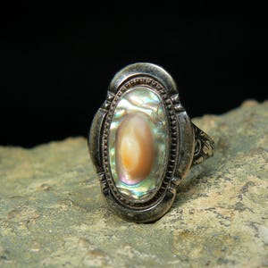 Wild Conch Blister Pearl Antique Sterling Ring, 1890s Art Nouveau ...