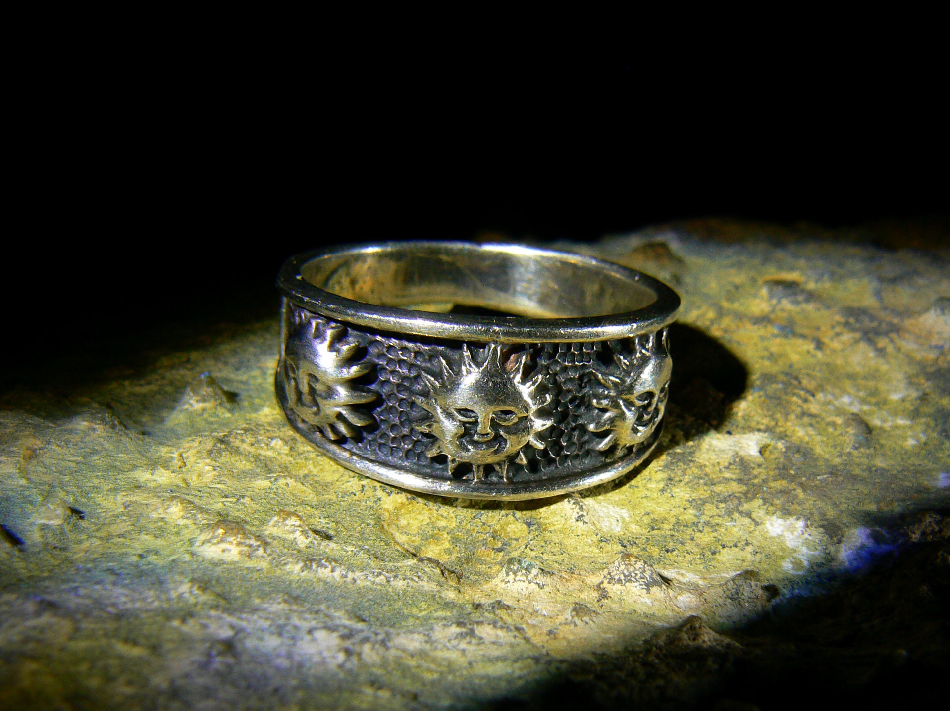 Vintage Sterling Silver Sun Ring Designer Ring One of a - Etsy UK