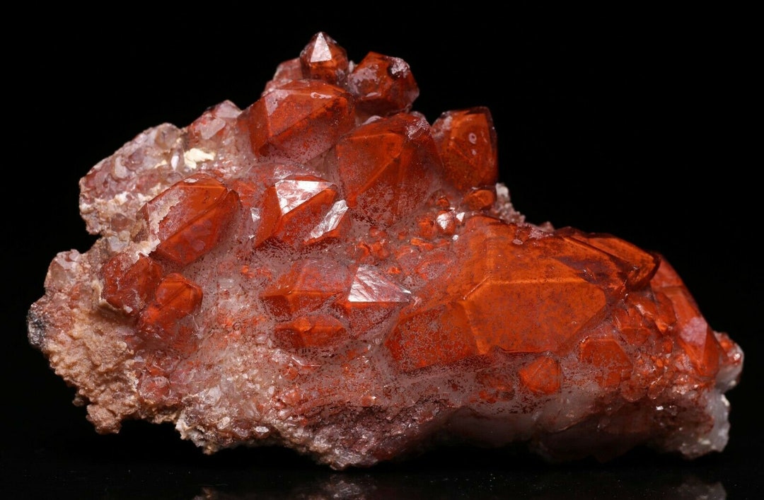 Bright Red Hematite Phantoms in Quartz Cluster, Africa, 134 Carat ...