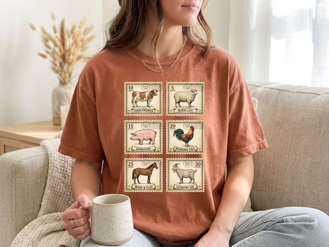 Vintage Farm Animal Stamps PNG, Antique Barnyard Illustration ...