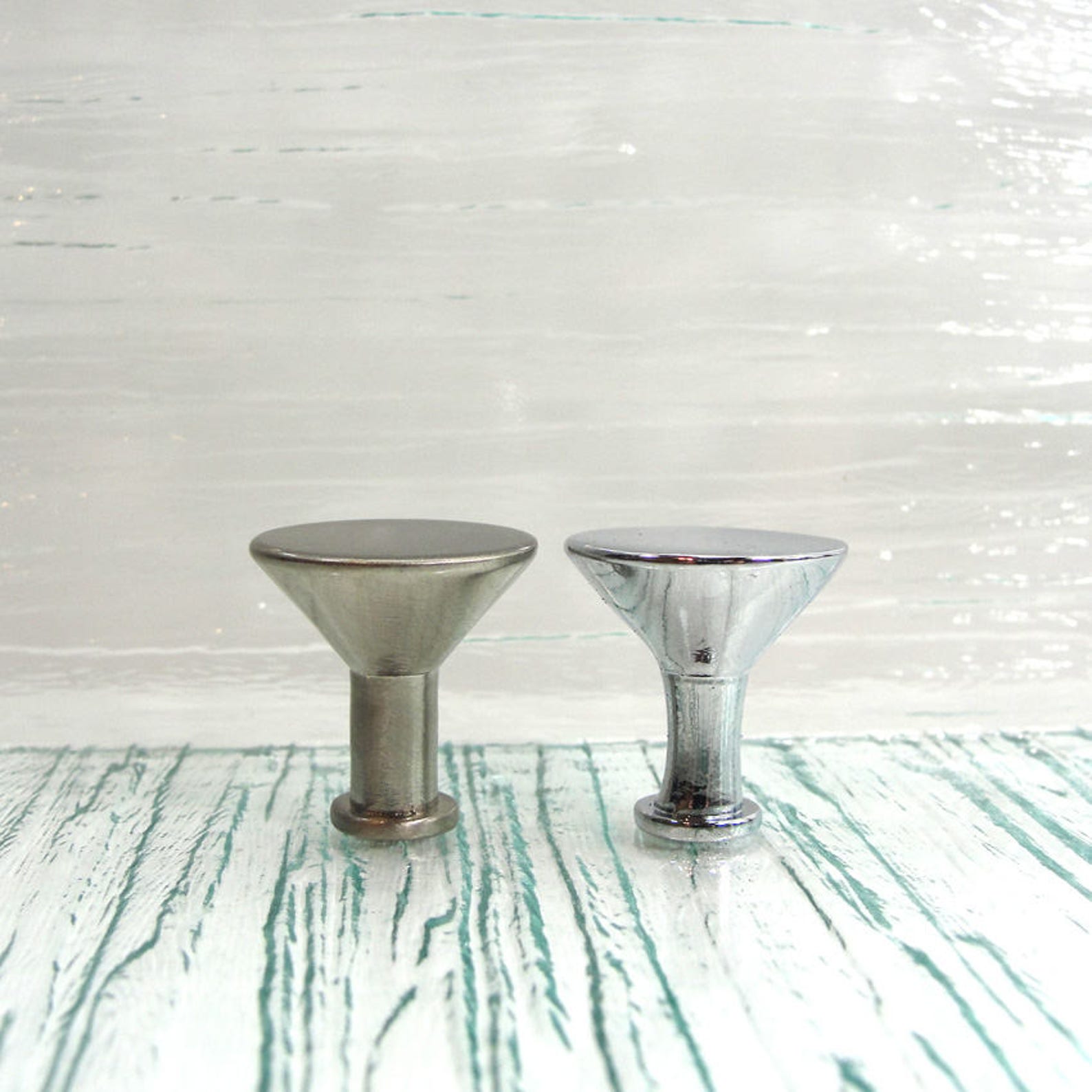 Beachy Glass Cabinet Knobs, Turquoise Fused Glass Knobs, Drawer Knobs ...
