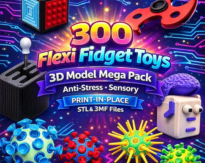 Flexi Fidget STL Files – 300 Articulated Stl Print Models (commercial ...