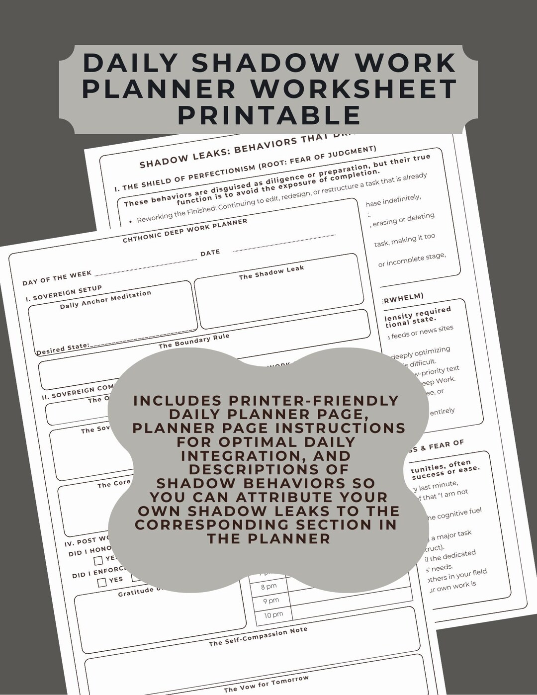 The Sovereign Command Shadow Work Planner | Daily Integration Journal ...