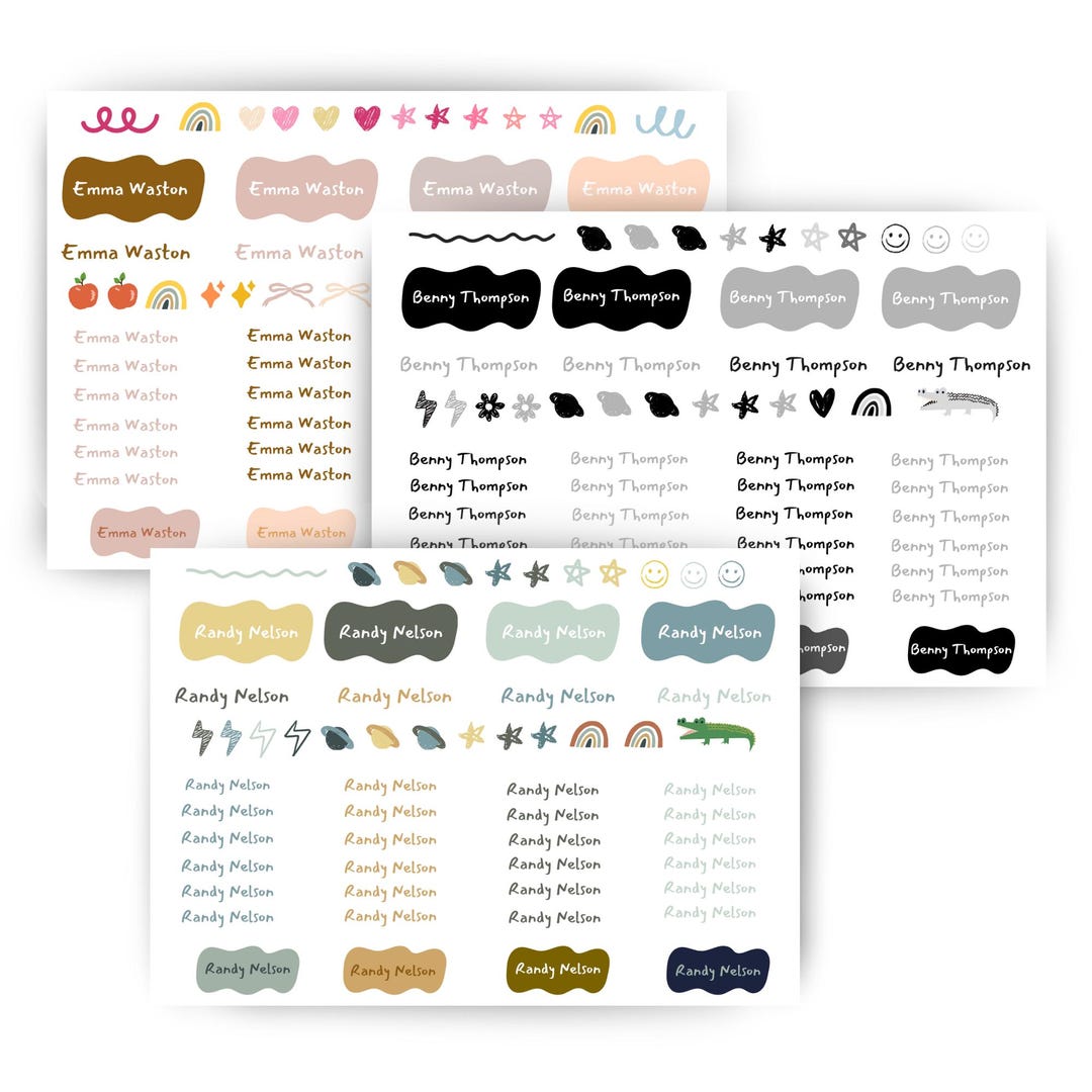 Personalized Name Label Stickers/waterproof School Kids Name Labels - Etsy