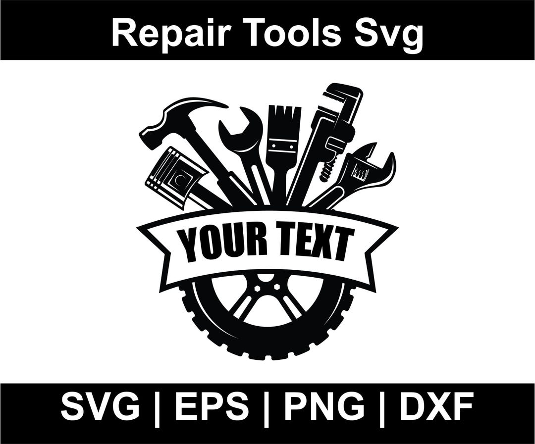 Repair Tools SVG, Custom Mechanic Monogram PNG, Garage Tool Split Frame ...