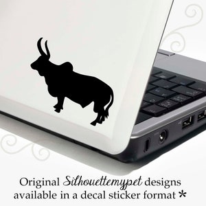 Brahman Bull Vinyl Decal - Bumper Sticker - Silhouettemypet Design:oa ...