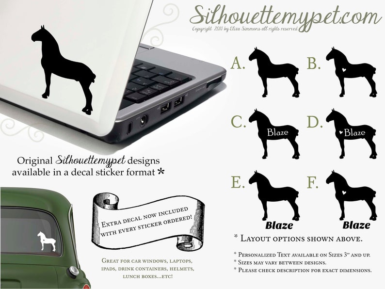 Percheron Draft Horse Vinyl Decal - Bumper Sticker - Silhouettemypet ...