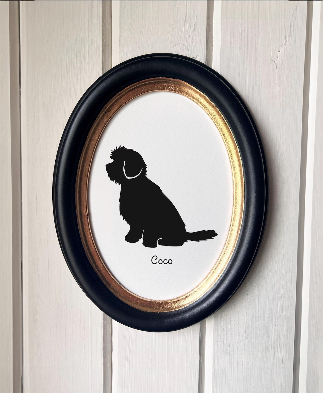 Cavachon Silhouette Dog Portrait | Hand-cut Pet Memorial | Frame ...