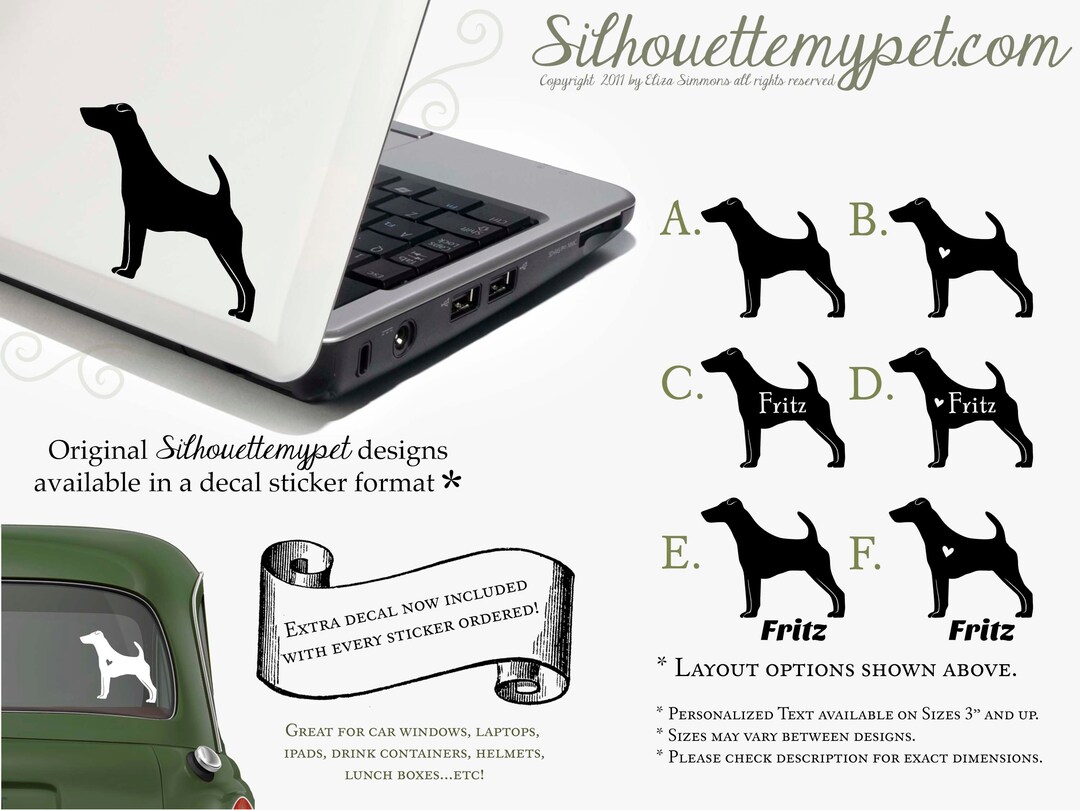 Smooth Fox Terrier Decal Vinyl Sticker Bonus Backup Sticker Included ...
