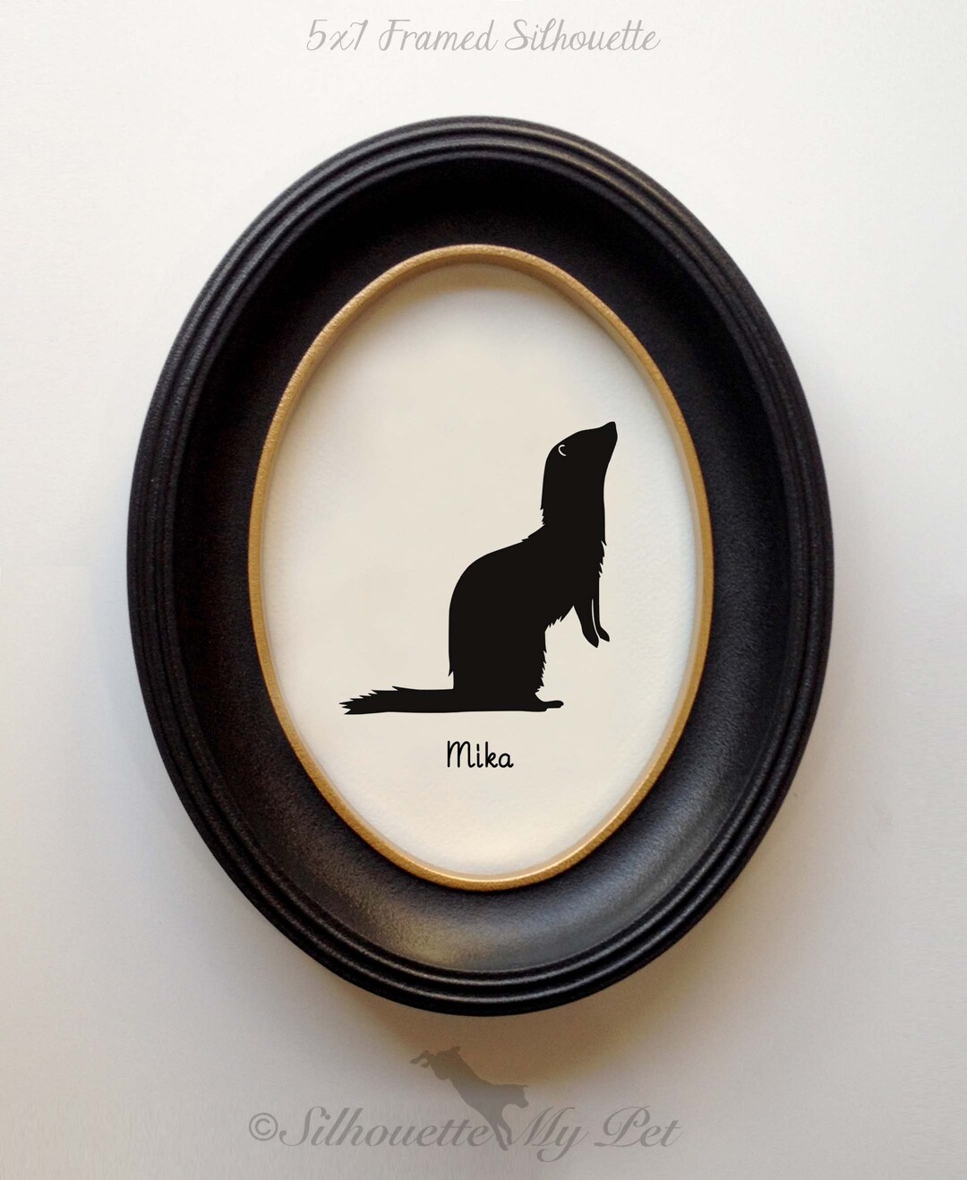 Ferret Silhouette, Hand Cut Silhouette Art, Personalized Text Variety ...