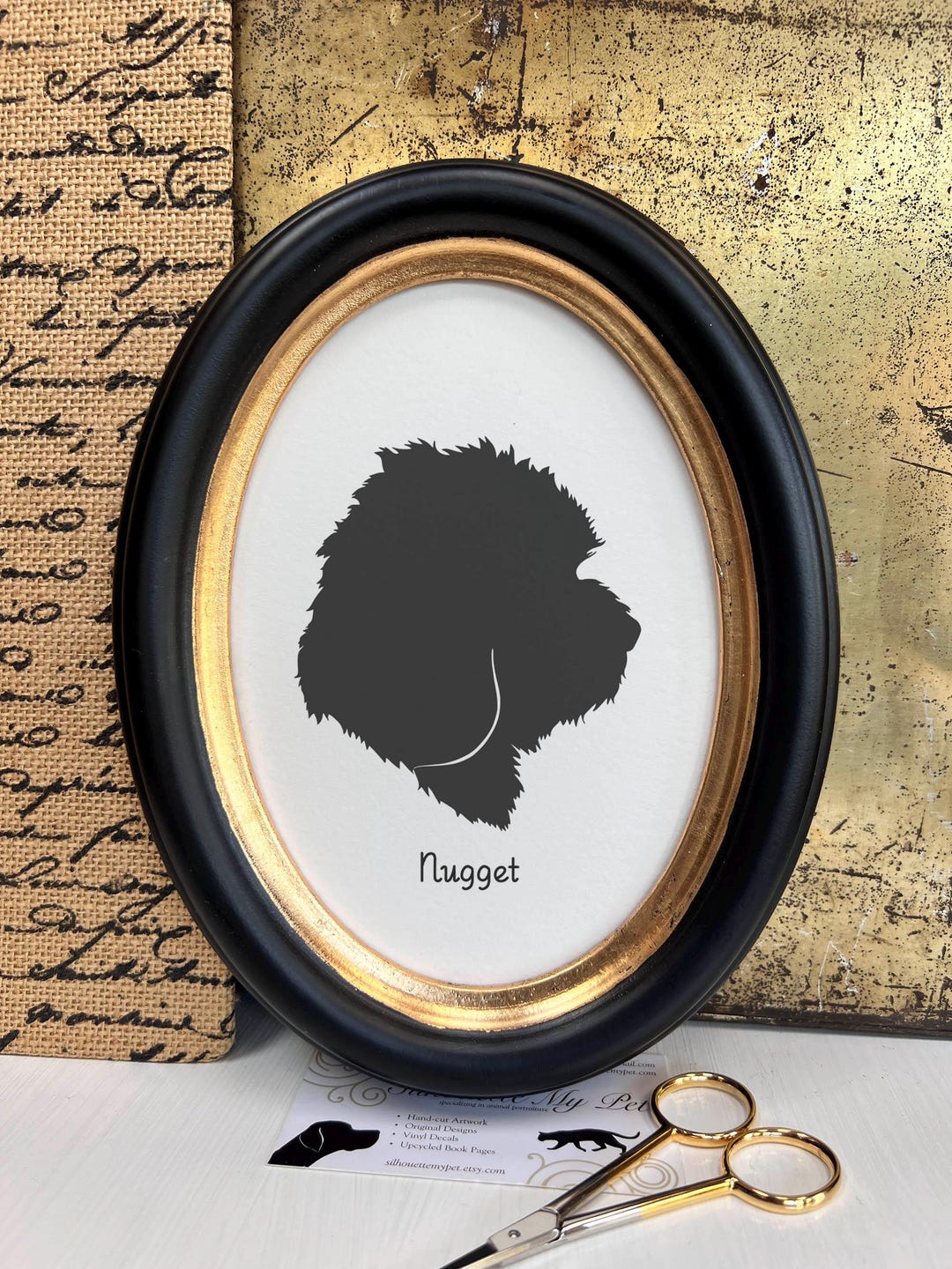 Cockapoo Silhouette Dog Portrait, Pet Gift, Hand Cut by Silhouettemypet ...