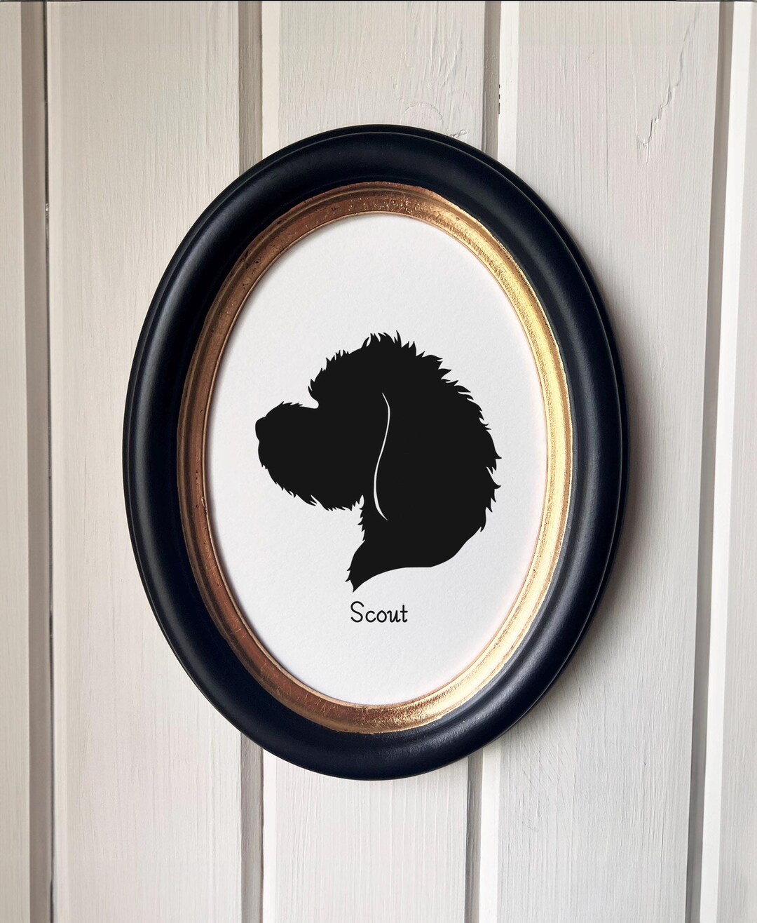 Hand-cut Cavapoo Cavalier Poodle Silhouette Dog Portrait, Memorial Gift ...