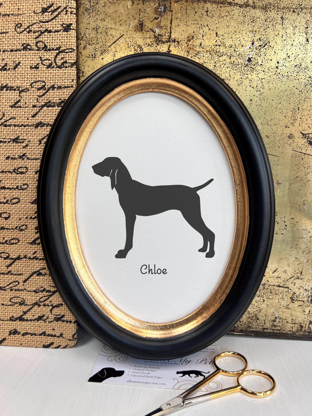Bracco Italiano Silhouette Personalized Dog Portrait, Pet Gift, Hand ...