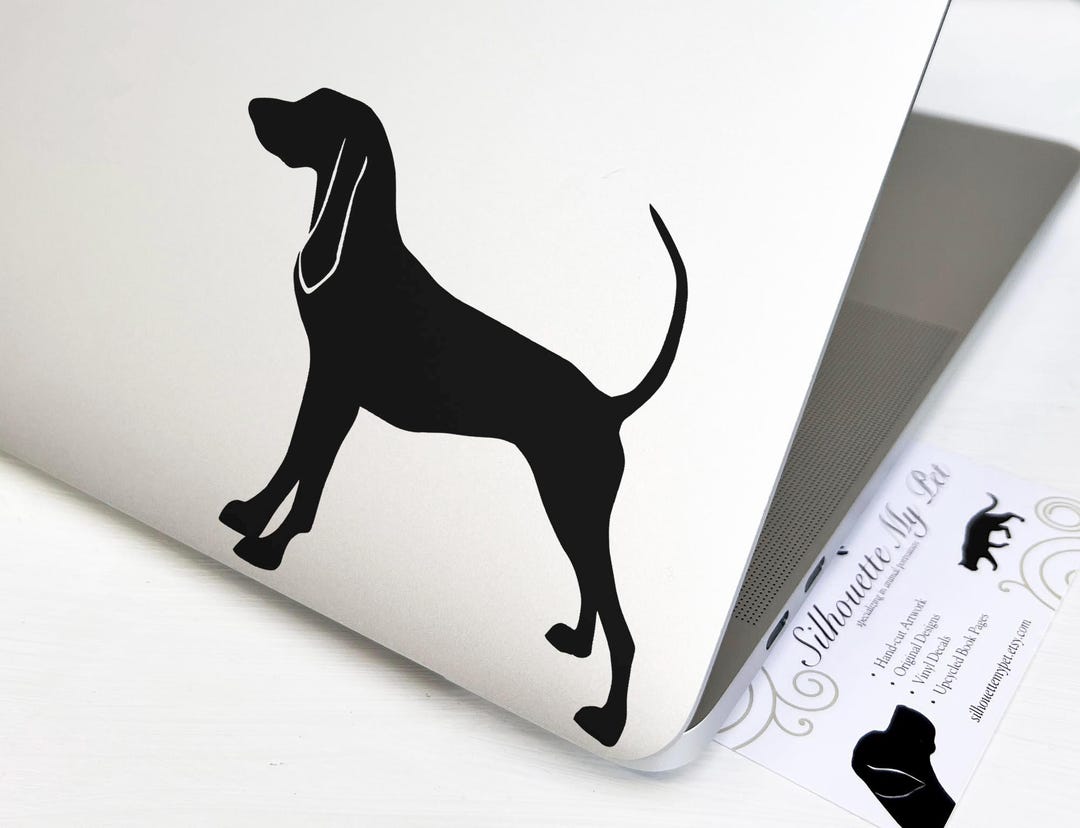 Black and Tan Coonhound Dog Vinyl Decal - Bumper Sticker ...