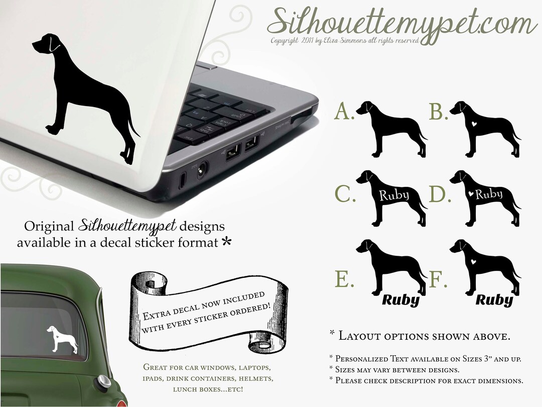 Rhodesian Ridgeback Decal Vinyl Sticker Bonus Backup Sticker Included ...