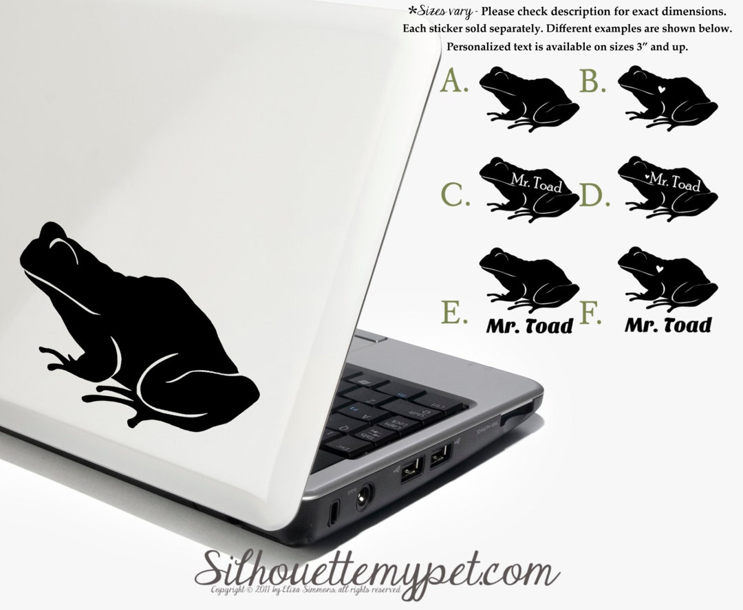 Toad Decal Vinyl Sticker Silhouette My Pet Design:amp-toa01 - Etsy