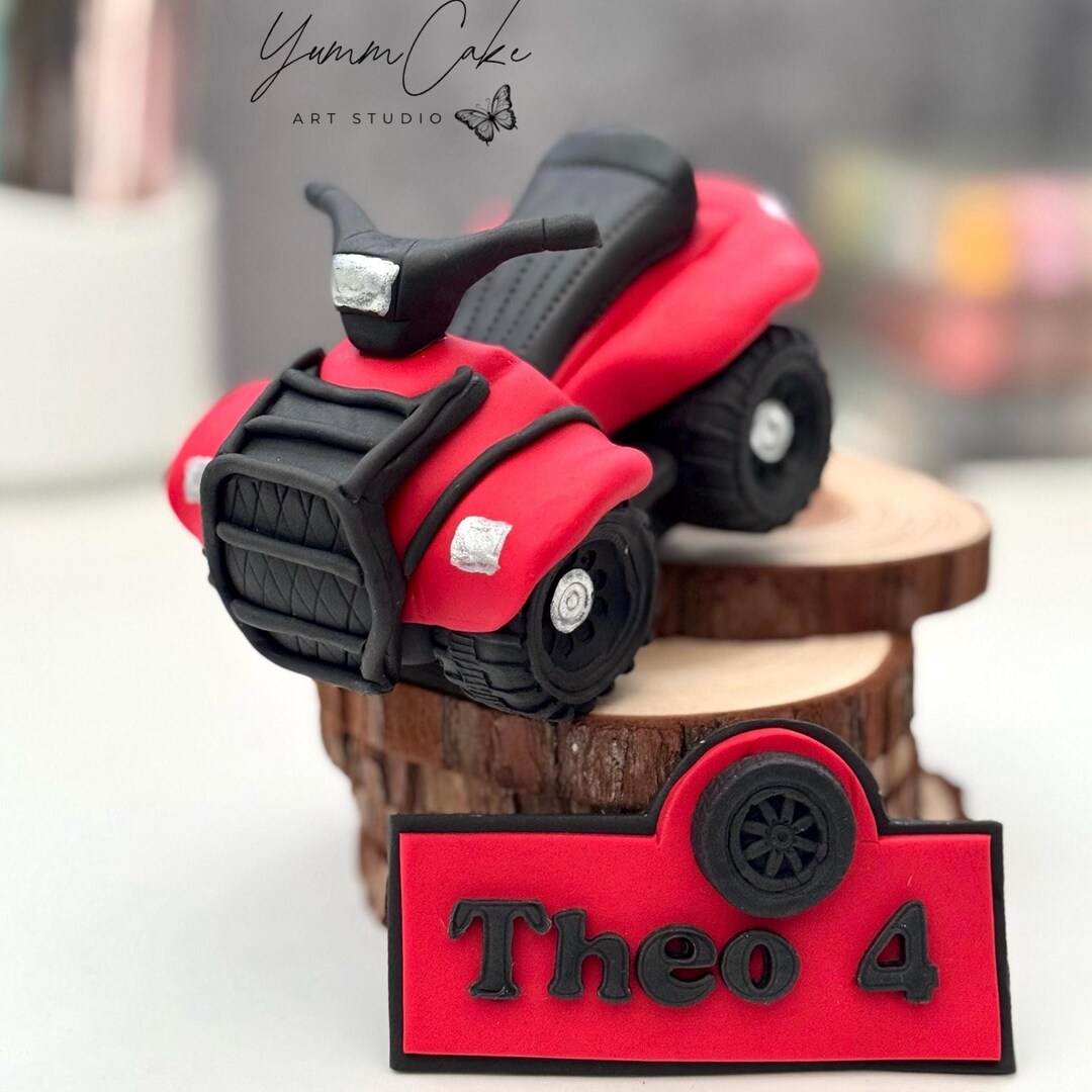 Personalised Quad Bike Edible Cake Topper Handmade Fondant ATV ...