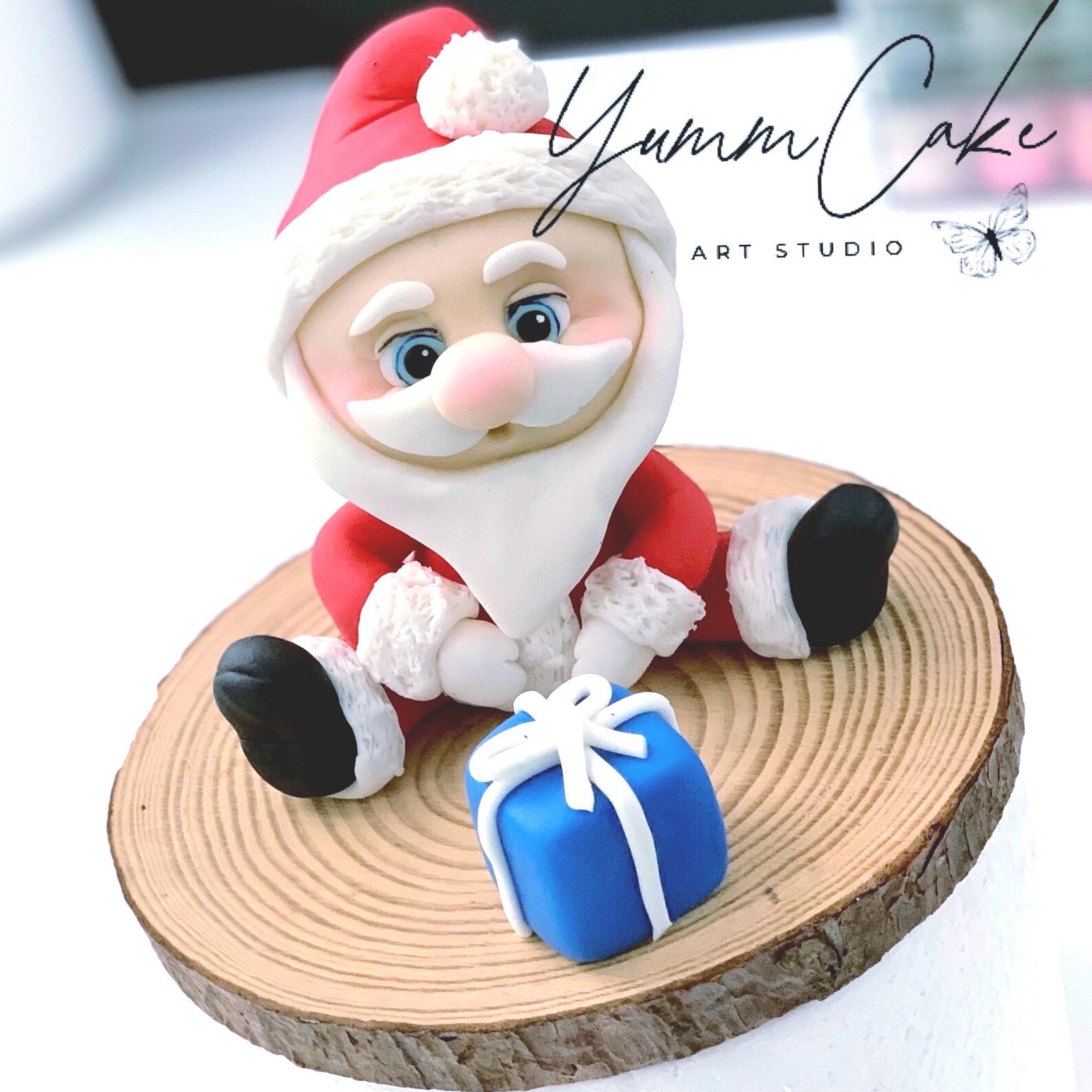 Santa Claus Handmade Edible Fondant Cake Topper Sugarpaste Decoration ...
