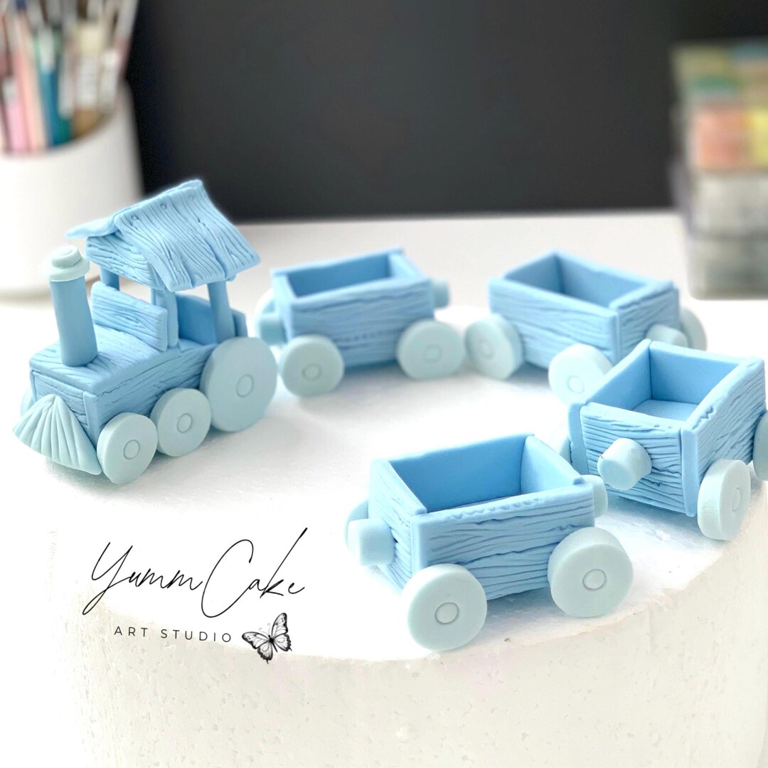 Fondant Train Edible Cake Topper, Sugar Paste Vehicle Train, Birthday ...