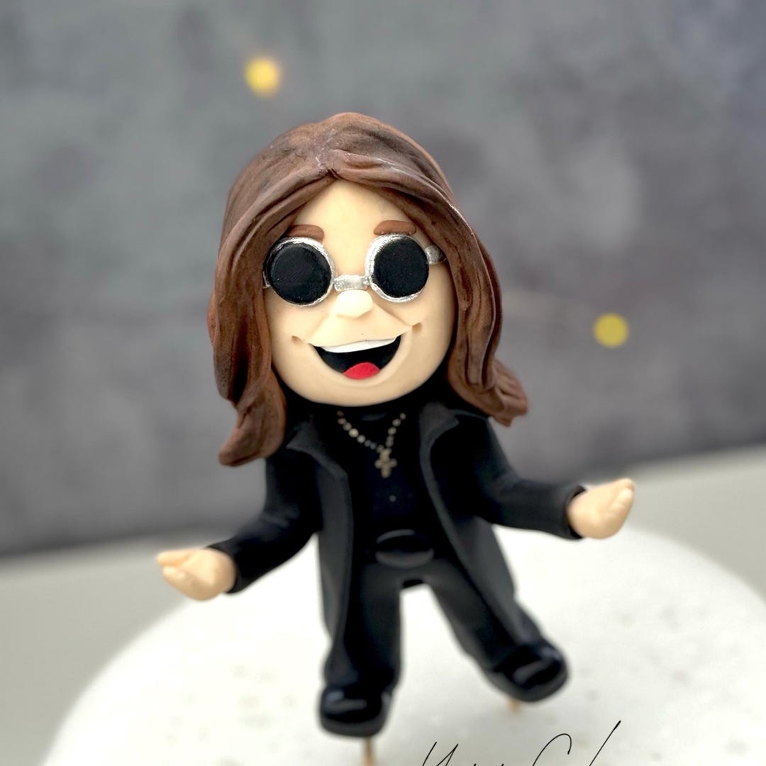 Ozzy Style Rock Singer Cake Topper, Handmade Edible Fondant Figurine ...