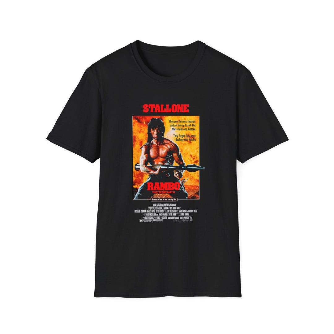 Rambo Movie Poster T-shirt | Retro Action Film Artwork - Etsy