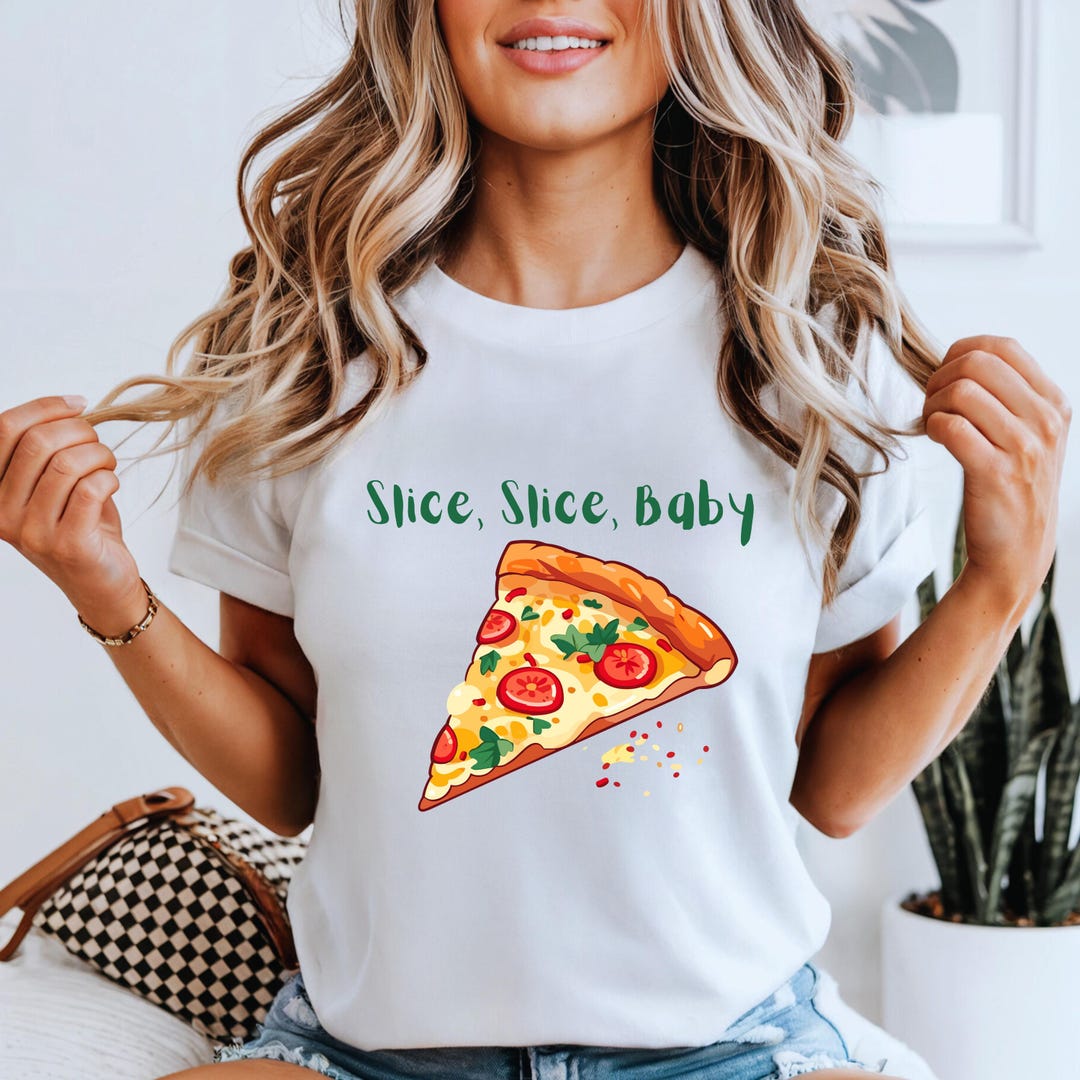 Slice Slice Baby Pizza Slice Tee | Cute Food Illustration, Italian ...