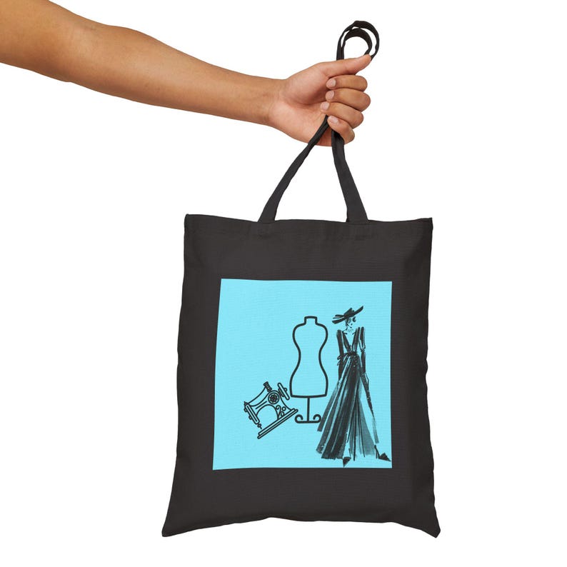 Born to Create Tote Bag | Sewing Dress Form Scissors Illustration - Etsy