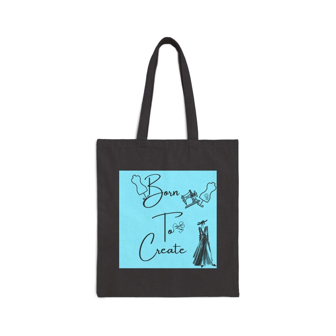 Born to Create Tote Bag | Sewing Dress Form Scissors Illustration - Etsy