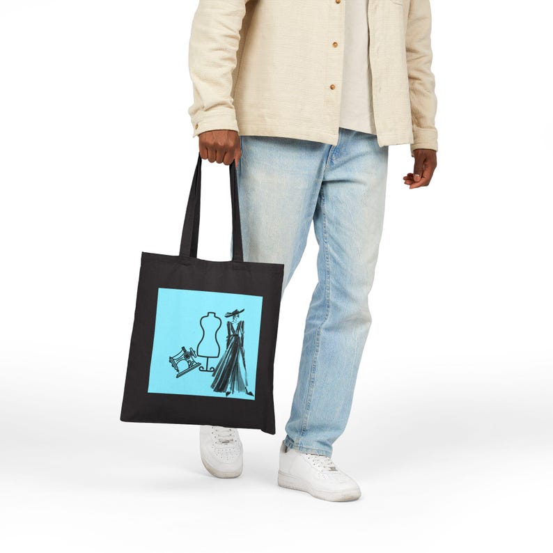 Born to Create Tote Bag | Sewing Dress Form Scissors Illustration - Etsy