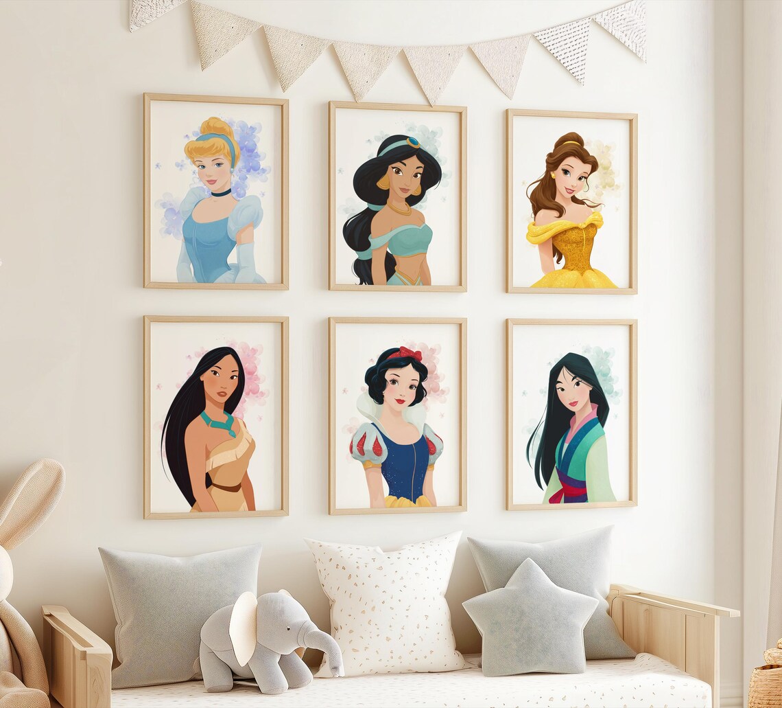 Wonderful Princess Set of 14 | Fairytale Aesthetic Art | Girls Decor ...