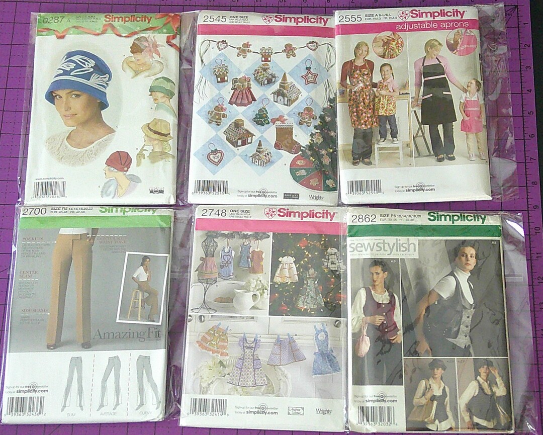 Simplicity Sewing Patterns 0287, 2545, 2555, 2700, 2748, 2862, 3542 ...