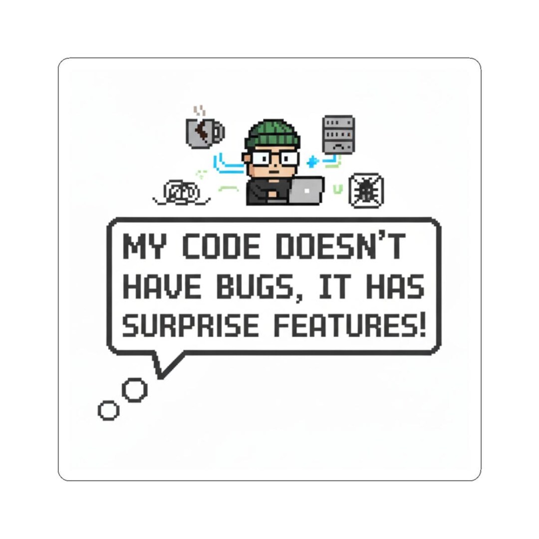 Funny Programmer Sticker "my Code Doesn't Have Bugs, It Has Surprise ...