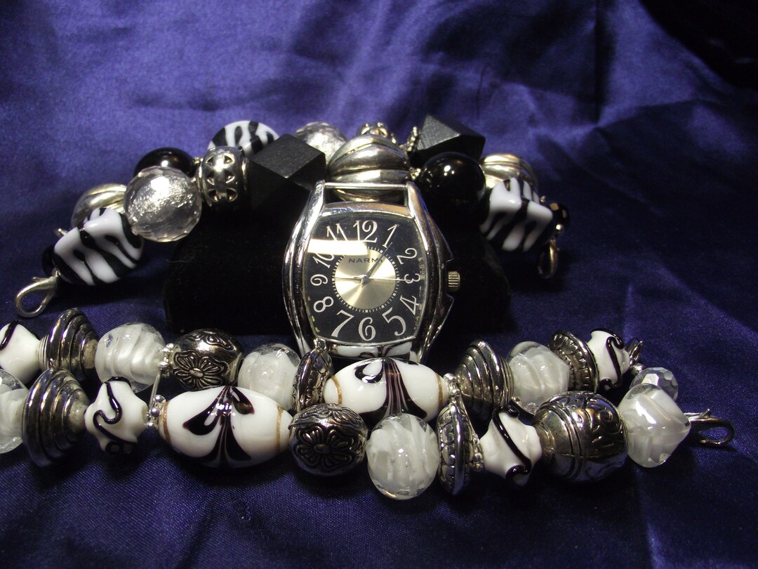 Woman's Narmi Watch With 2 Bands black & Silver B119-B149 Bag - Etsy