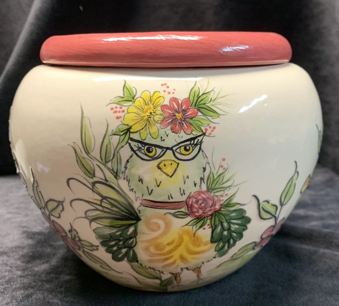 Handmade Ex Large Self Watering African Violet Pot sassy Chicken and ...