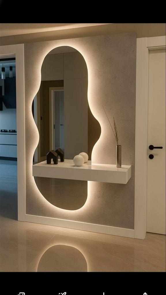 Asymmetric LED Mirror, Custom Size - Etsy