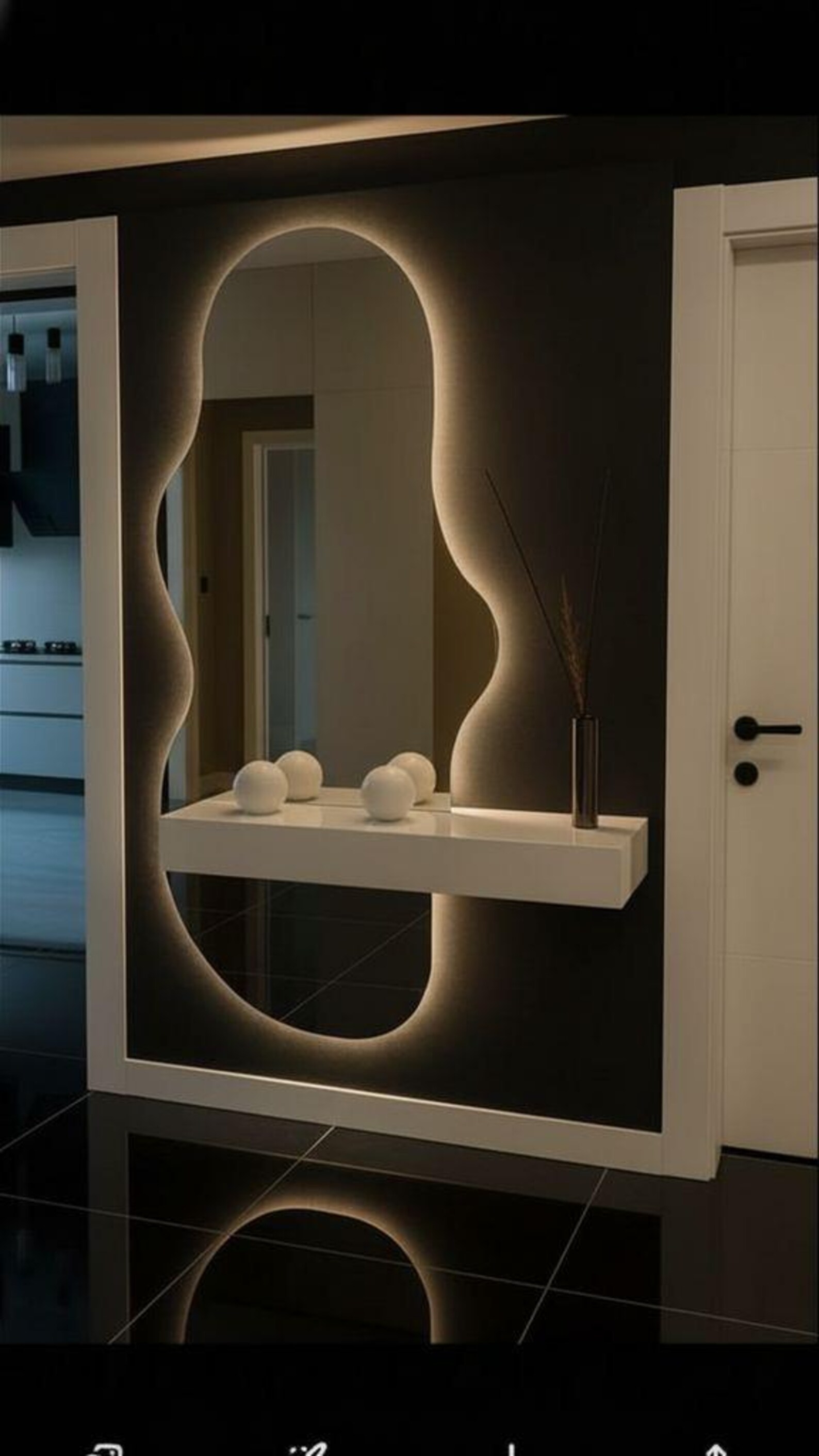 Asymmetric LED Mirror, Custom Size - Etsy