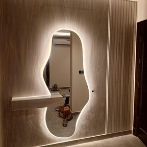 Asymmetric LED Mirror, Custom Size - Etsy