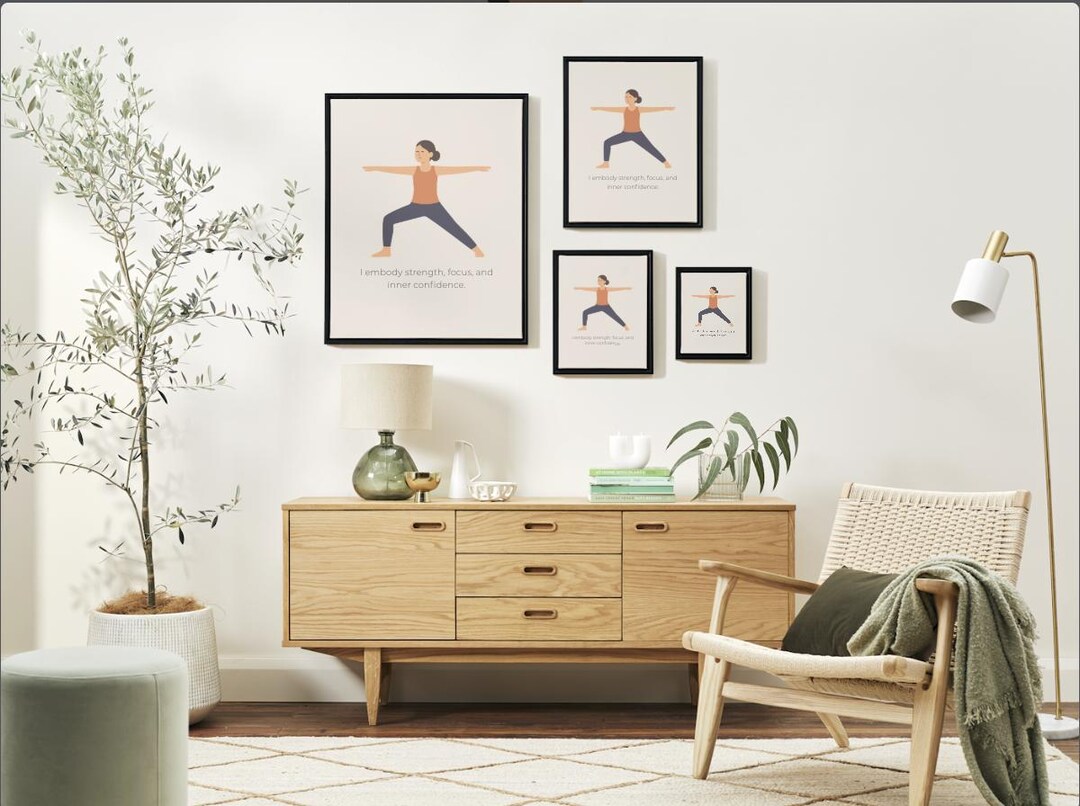 Yoga Pose Affirmation Poster Set – 12 Printable Minimalist Designs ...