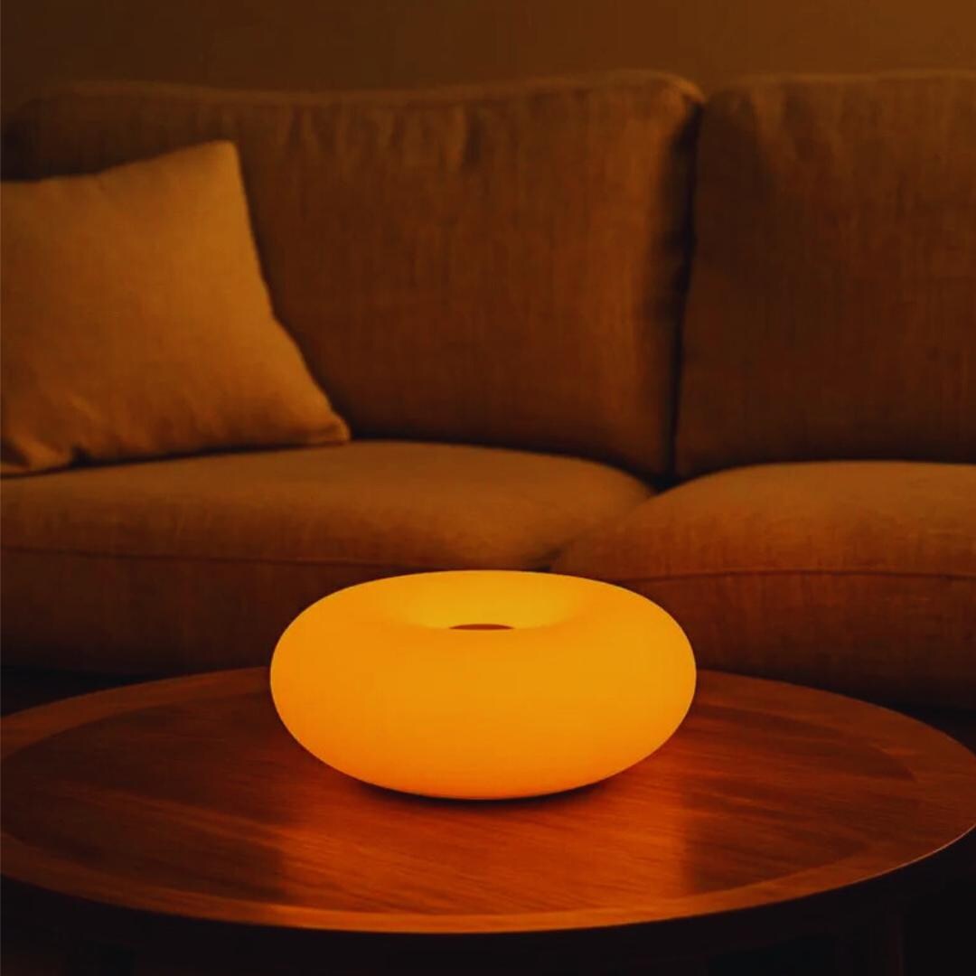Modern Glass Donut Ambient Lamp – Soft Glow LED Table Light, Touch ...