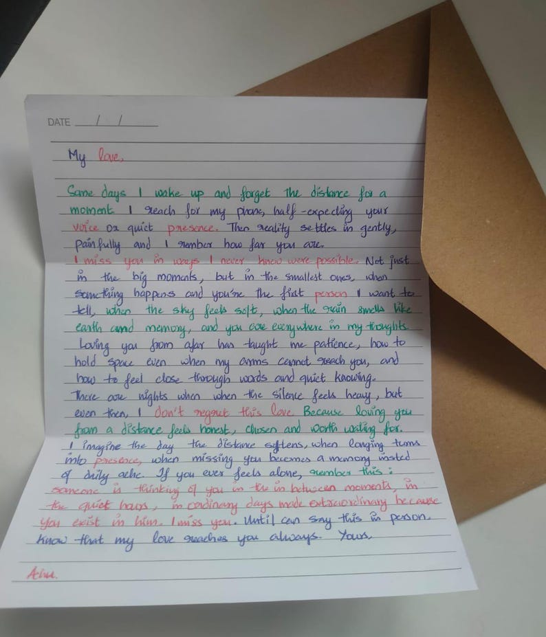 Handwritten Love Letter With Polaroid Photo (add‑ons: Riso Print ...