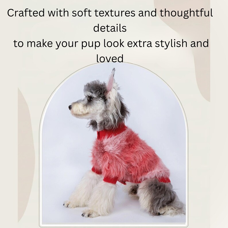 Fluffy Red Dog Sweater, Winter Warm Pet Clothes, Fuzzy Dog Jacket With ...