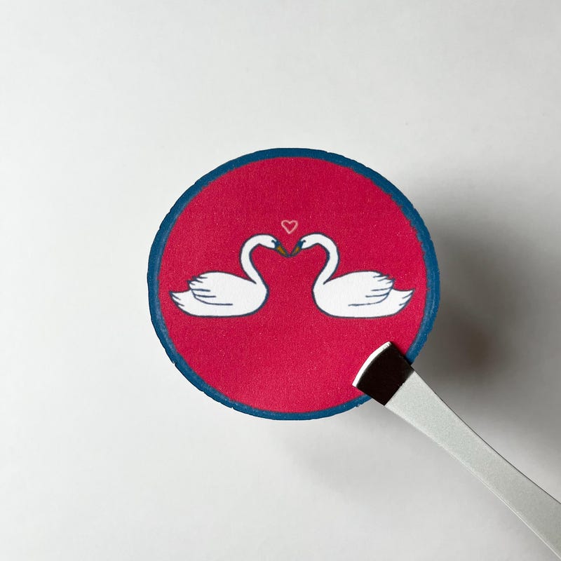 Swan Heart Sticker - Etsy