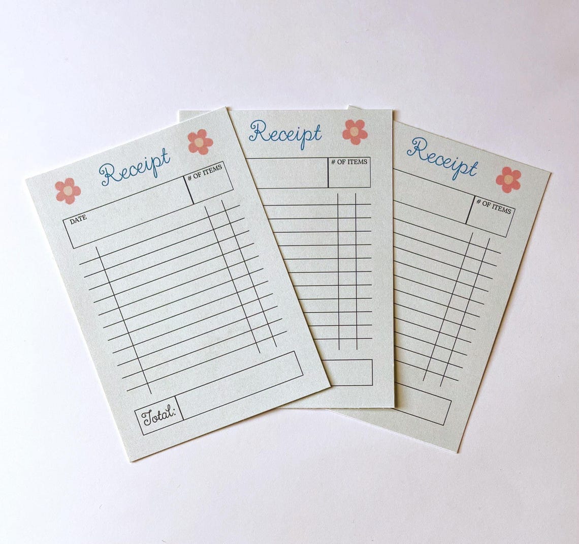 Crafting Receipt Pack - Etsy