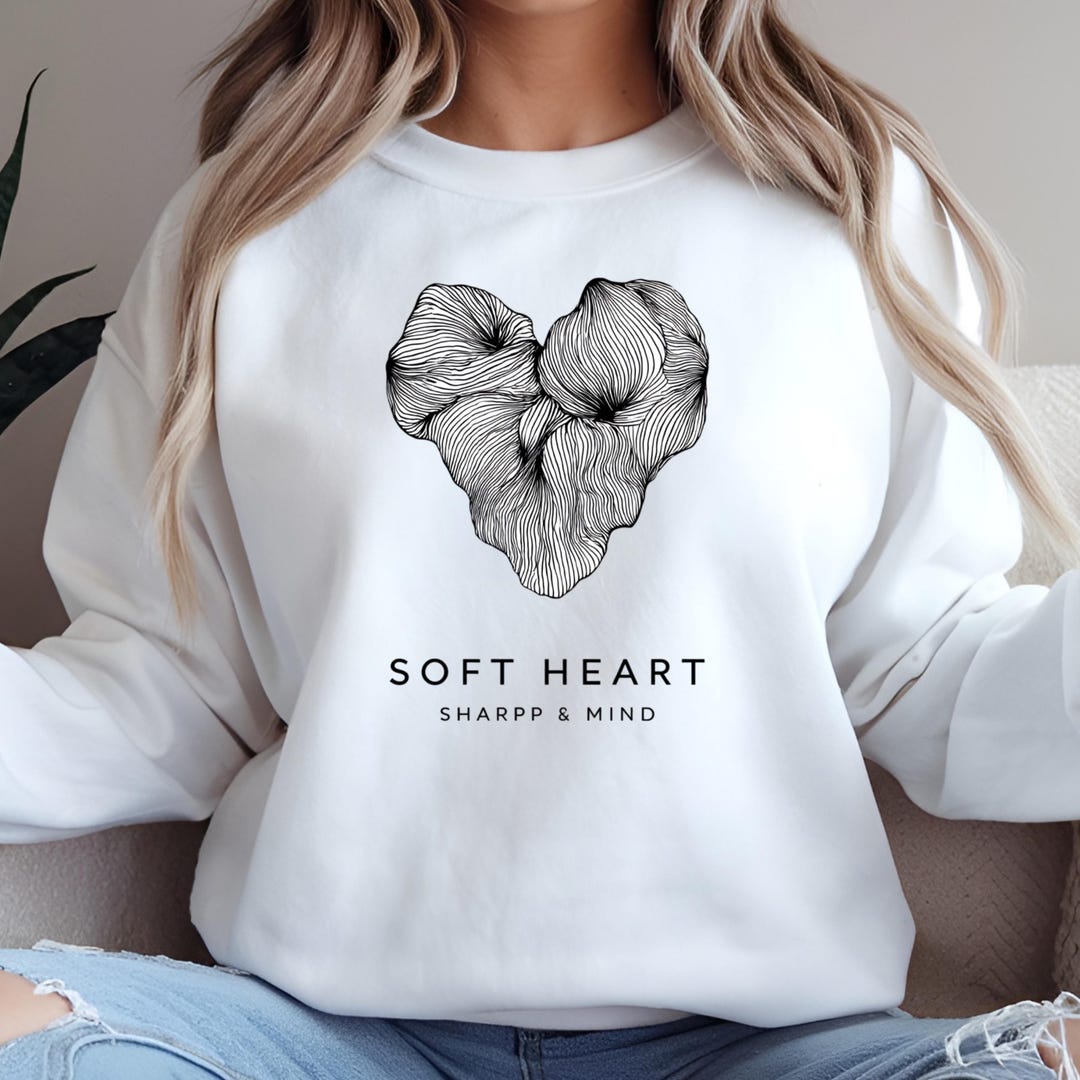 Soft Heart Sharp Mind Line Art Women Swearshirt&tee - Etsy